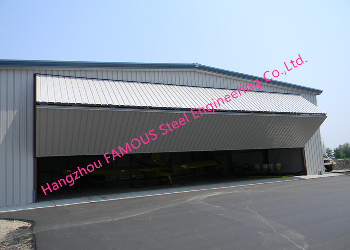 Dual Panel Bi Folded Hangar Door Upper Folding Industrial Doors With ...